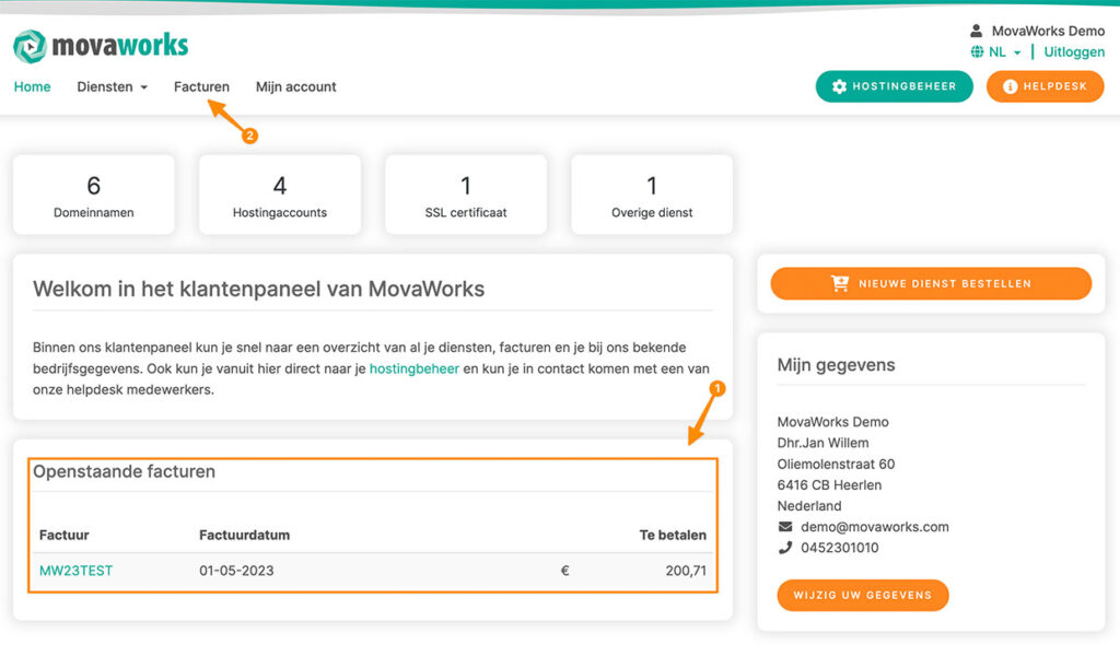 Hoe kan ik mijn facturen bekijken en betalen? - MovaWorks